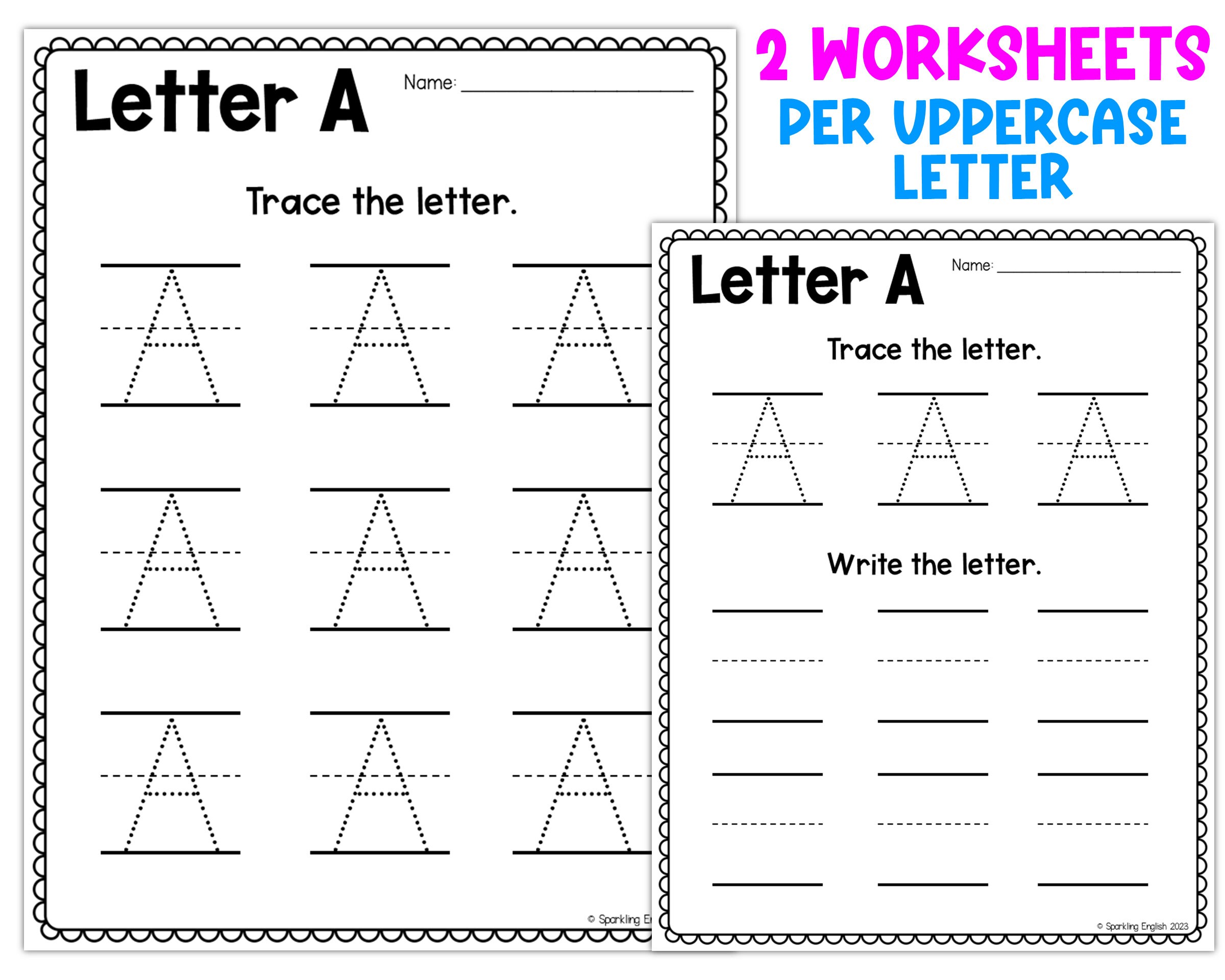 Alphabet Handwriting Worksheets Large Font Alphabet Letter Formation ...