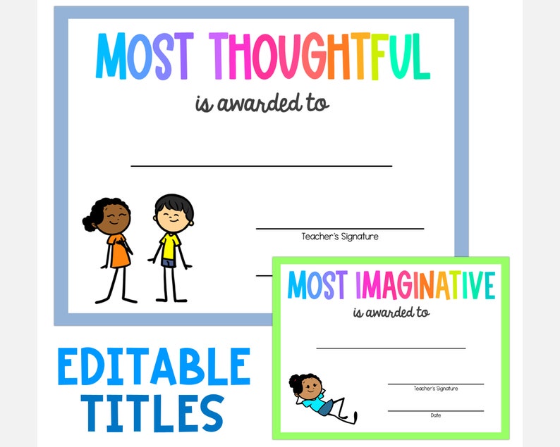 End of the Year Student Awards Class Superlatives Editable - Etsy
