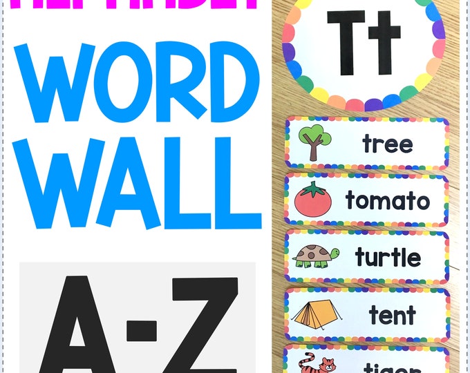 Alphabet Word Wall | Learn Words for Each Letter | Bright Rainbow ...
