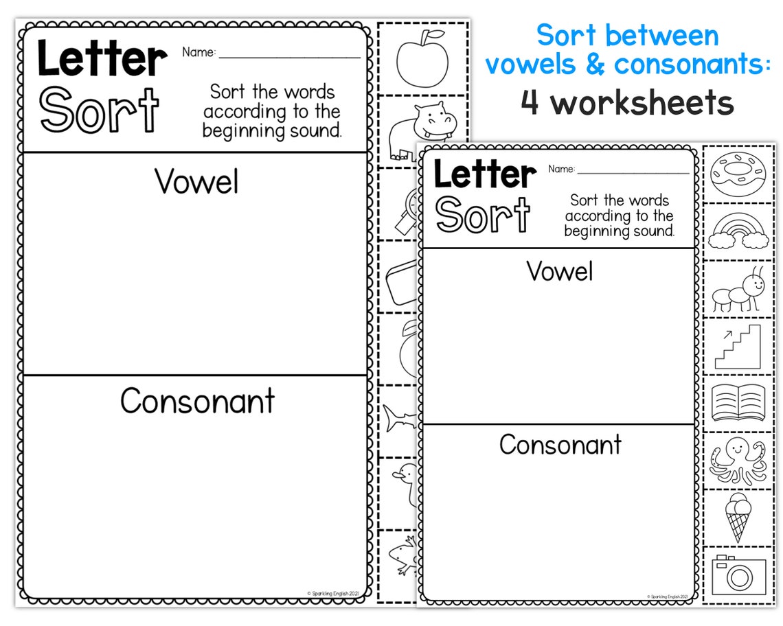 Alphabet Letter Sorting Practice Worksheets Alphabet Review - Etsy