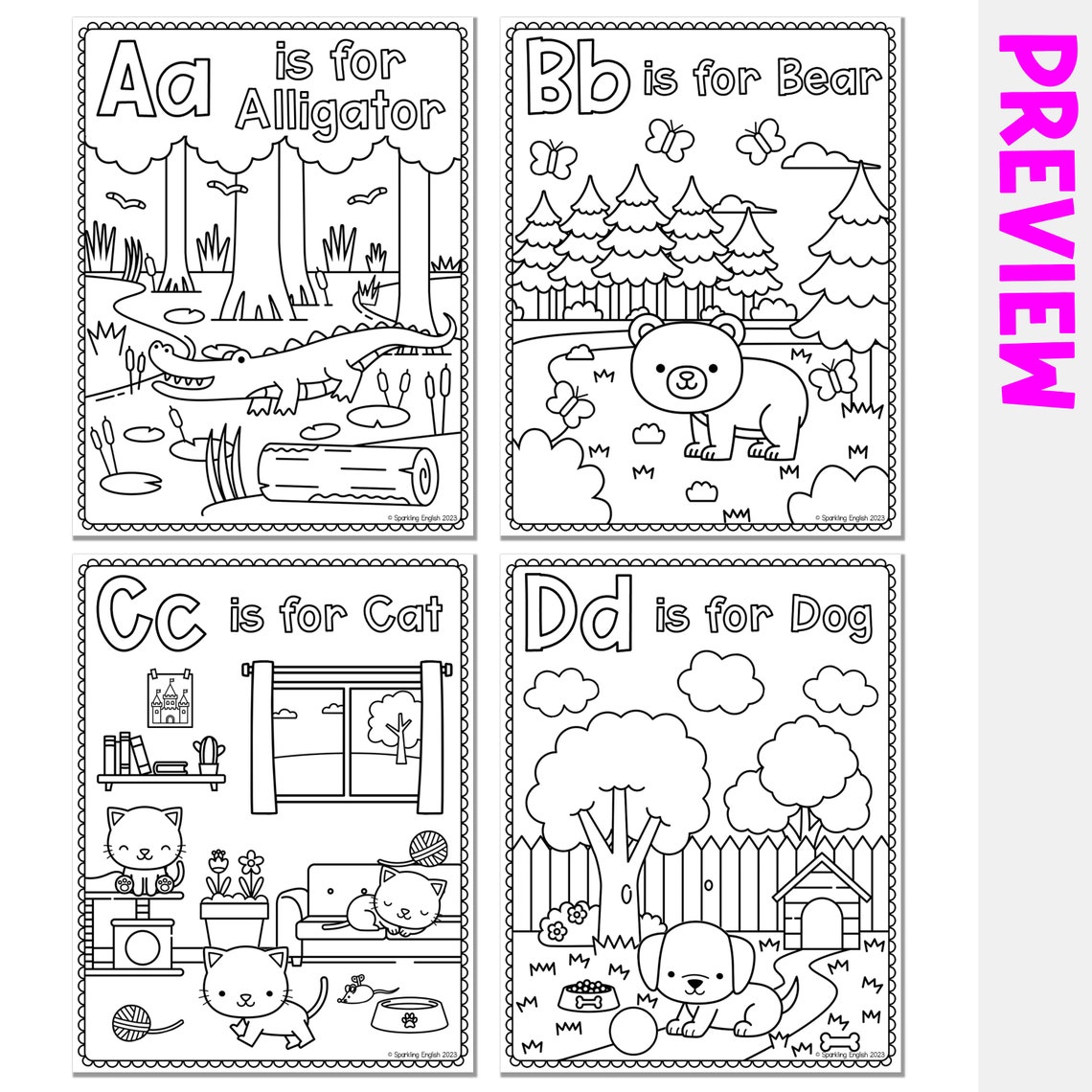 Alphabet Coloring Pages - Animal Alphabet Book - Printable ABC Coloring ...