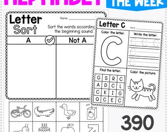 Preschool Alphabet Letter of the Week Curriculum B - Etsy