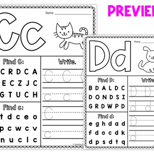 Letter Recognition and Handwriting Worksheets Alphabet Review Activity ...
