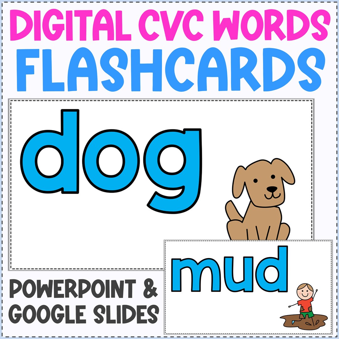 Digital CVC Words Flashcards | Fun CVC Words Review Activity | Phonics ...