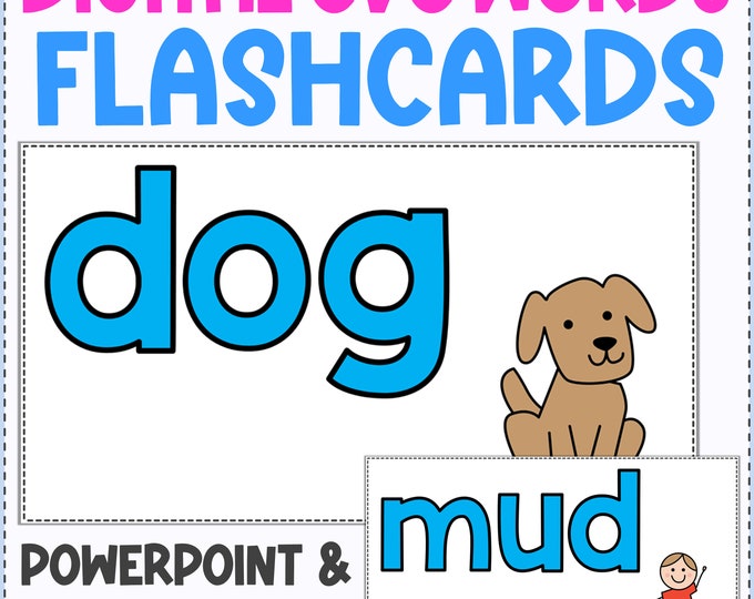 CVC Word Families Flashcards, Pre-k Reading (digital Download) - Etsy ...