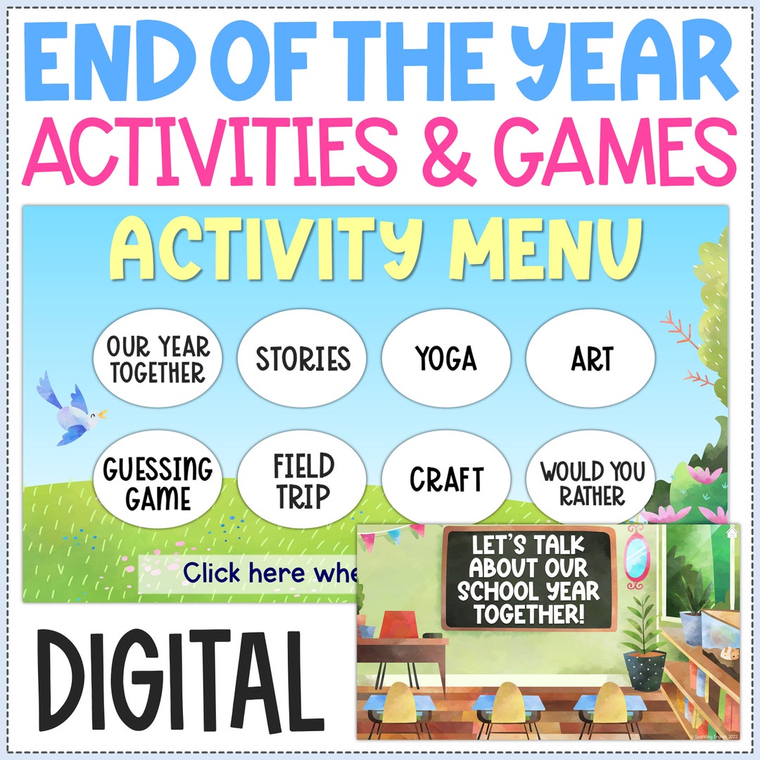End of the Year Activities | Virtual End of the School Year Party - Etsy
