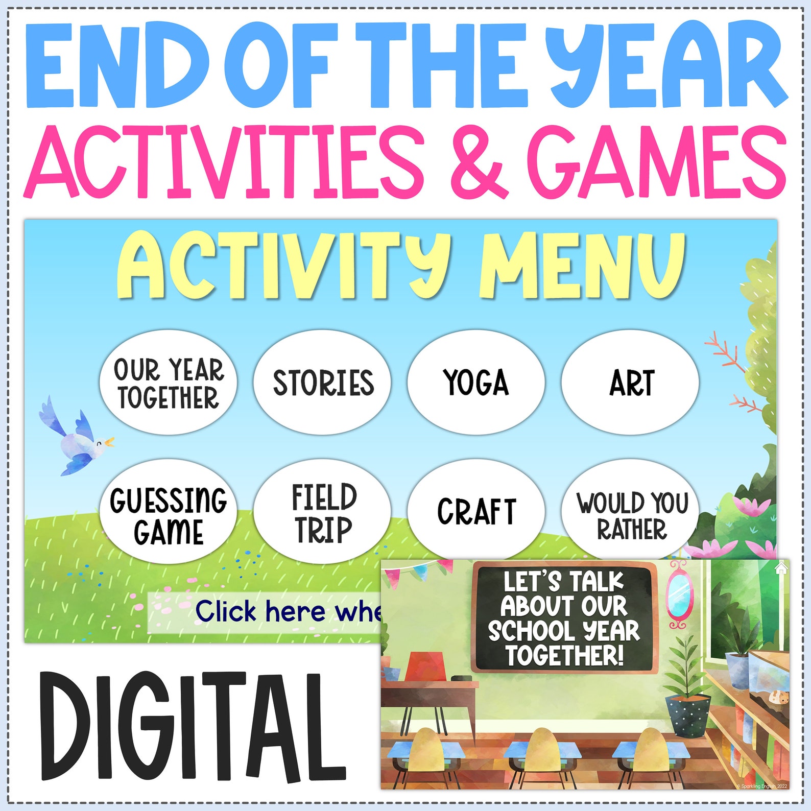 End of the Year Activities | Virtual End of the School Year Party - Etsy