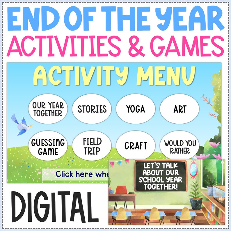 End of the Year Activities | Virtual End of the School Year Party - Etsy