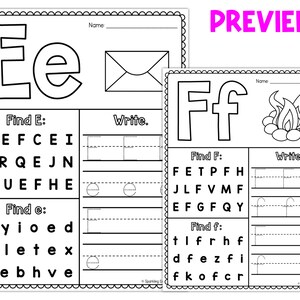 Letter Recognition and Handwriting Worksheets Alphabet Review Activity ...
