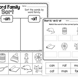 CVC Words Review Bundle CVC Word Families Phonics | Etsy