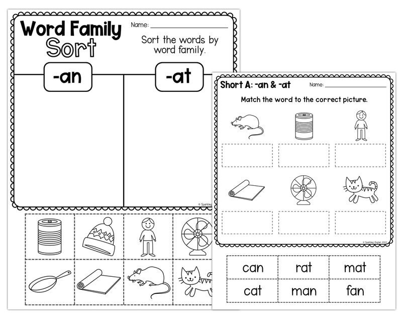 CVC Words Review Bundle CVC Word Families Phonics - Etsy