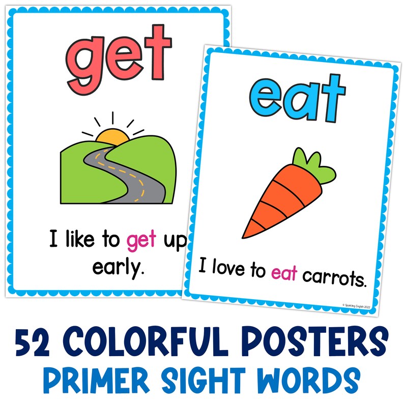 Sight Word Sentence Posters - Primer - Sight Word Sentence Flashcards ...