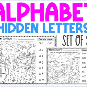 Alphabet Hidden Letters Pictures Letter Recognition - Etsy