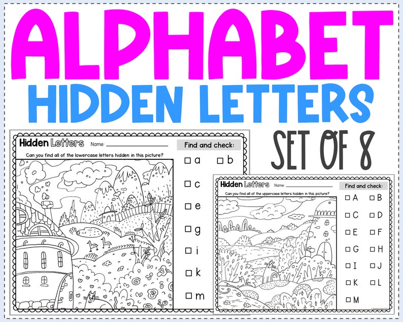 Alphabet Hidden Letters Pictures Letter Recognition - Etsy