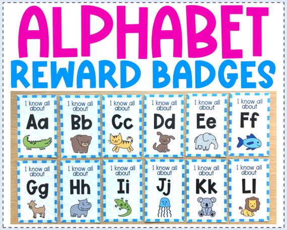 Alphabet Reward Badges Achievement Reward for Pre-k - Etsy