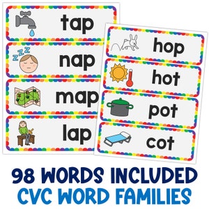 CVC Word Wall - CVC Words Phonics Bulletin Board Learn Words for Each ...