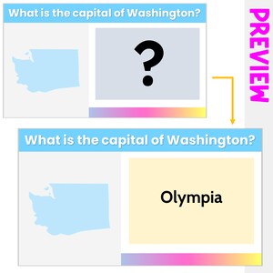 US State Capital Quiz #2 - Interactive US Geography Game - Also Use as ...