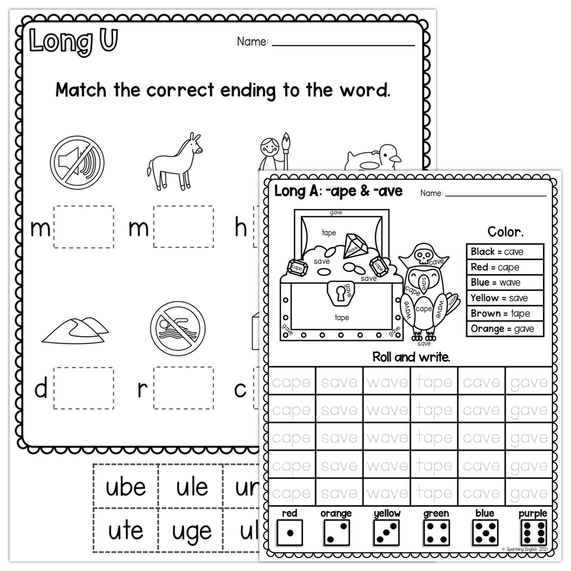Cvce Word Families BUNDLE | Practice and Review Long Vowels | Long ...