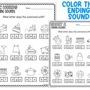 CVC Words Ending Sounds Worksheets Review CVC Words - Etsy