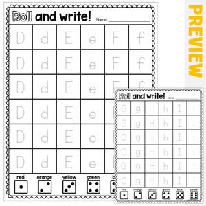 Alphabet Rainbow Roll and Write | Alphabet Handwriting Practice for ...