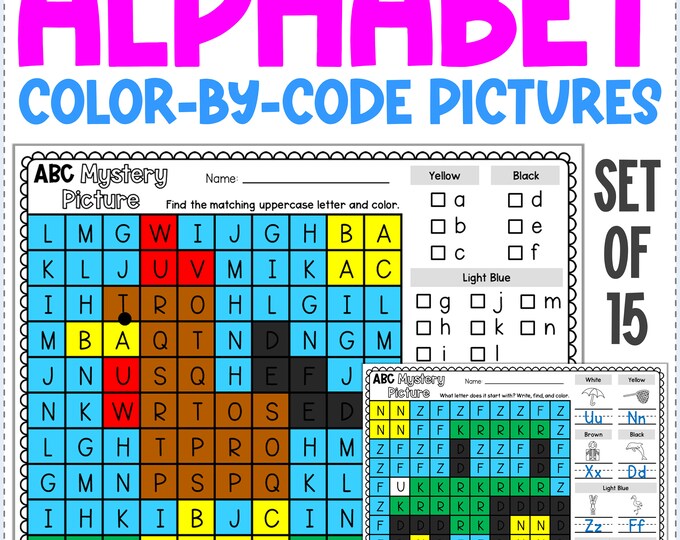 Alphabet Mystery Pictures | Alphabet Review Worksheets | Fun Alphabet ...