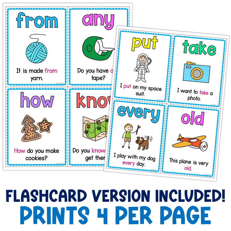 Sight Word Sentence Posters First Sight Word Sentence Flashcards for ...