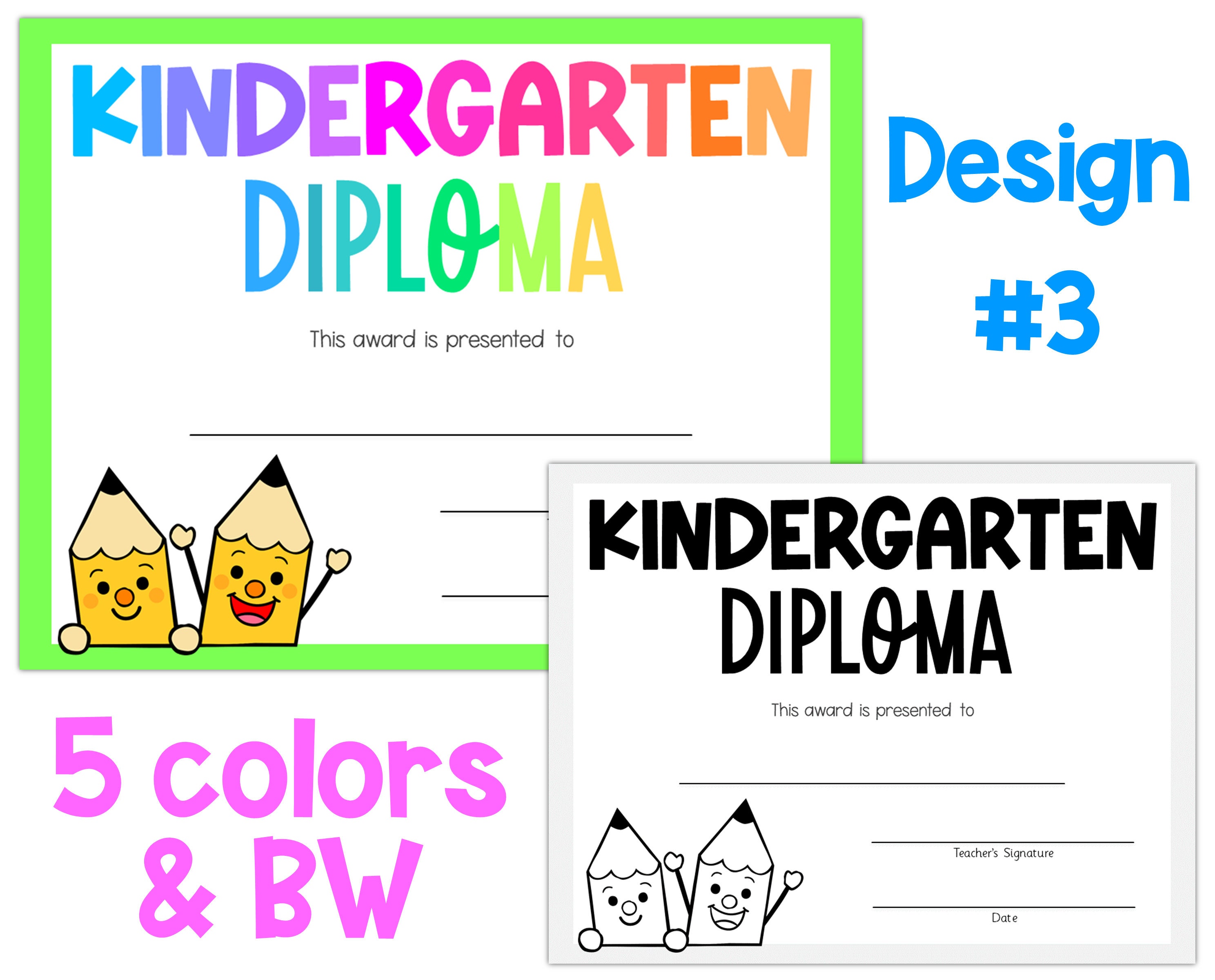 Kindergarten Diploma End of the Year Award for Kindergarten - Etsy