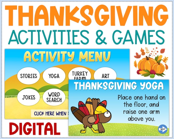 Virtual Thanksgiving Party Digital Games and Activities for | Etsy