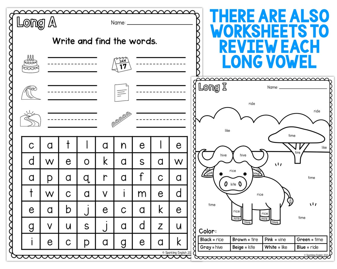 Cvce Word Families BUNDLE Practice and Review Long Vowels - Etsy