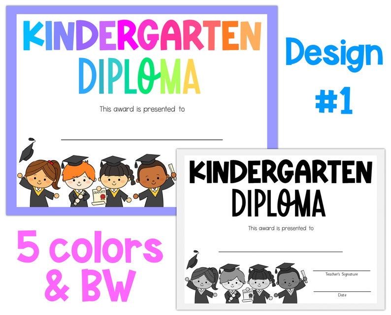 Kindergarten Diploma End of the Year Award for Kindergarten - Etsy