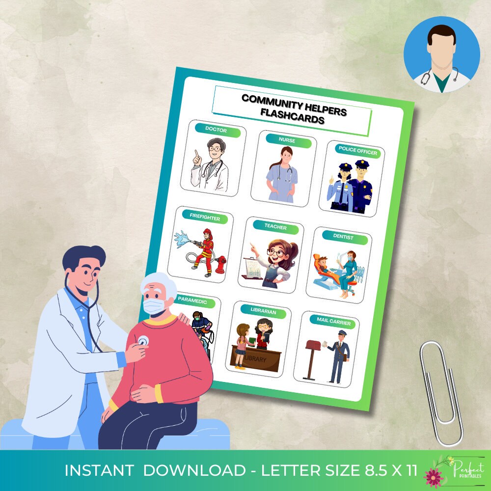 Community Helpers Flash Cards, Community Helpers Worksheets for ...