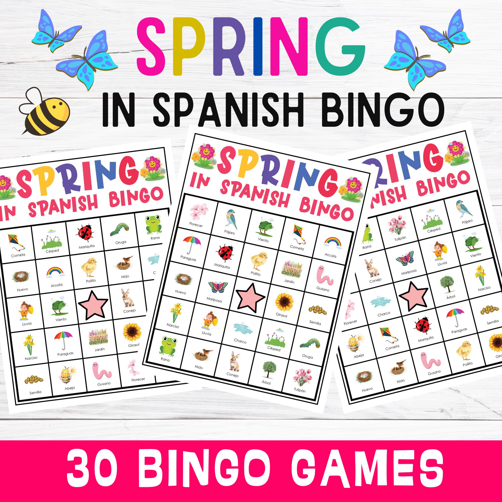 Spring in Spanish Bingo - Bingo De Primavera En Español | Printable ...