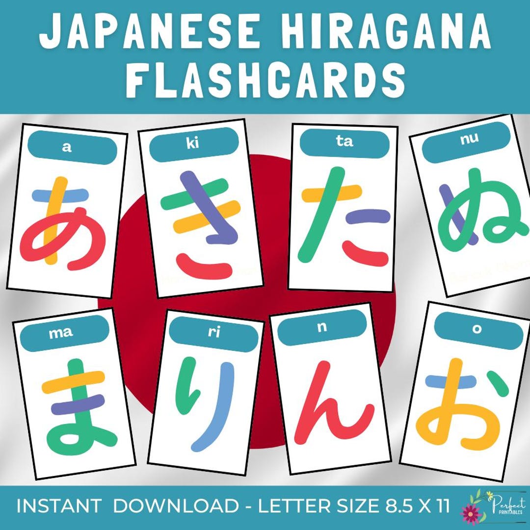 Japanese Hiragana Flashcards - Japanese Alphabet Flashcards for ...