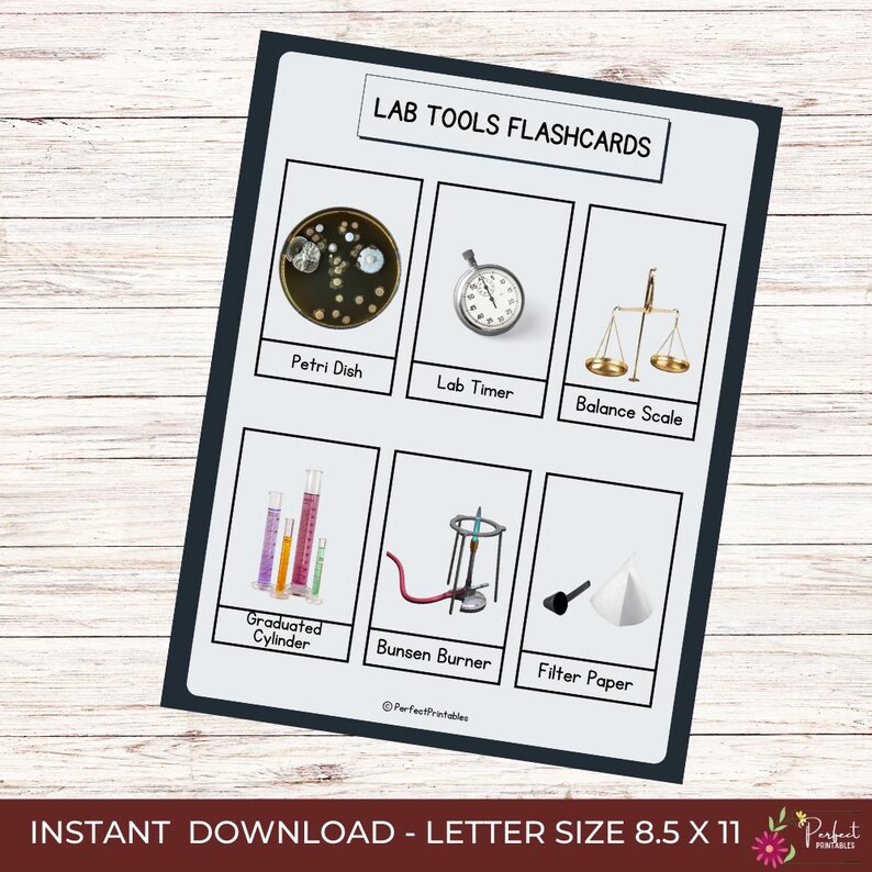 Lab Tools Flashcards | Science Lab Safety Equipment Vocabulary Cards ...
