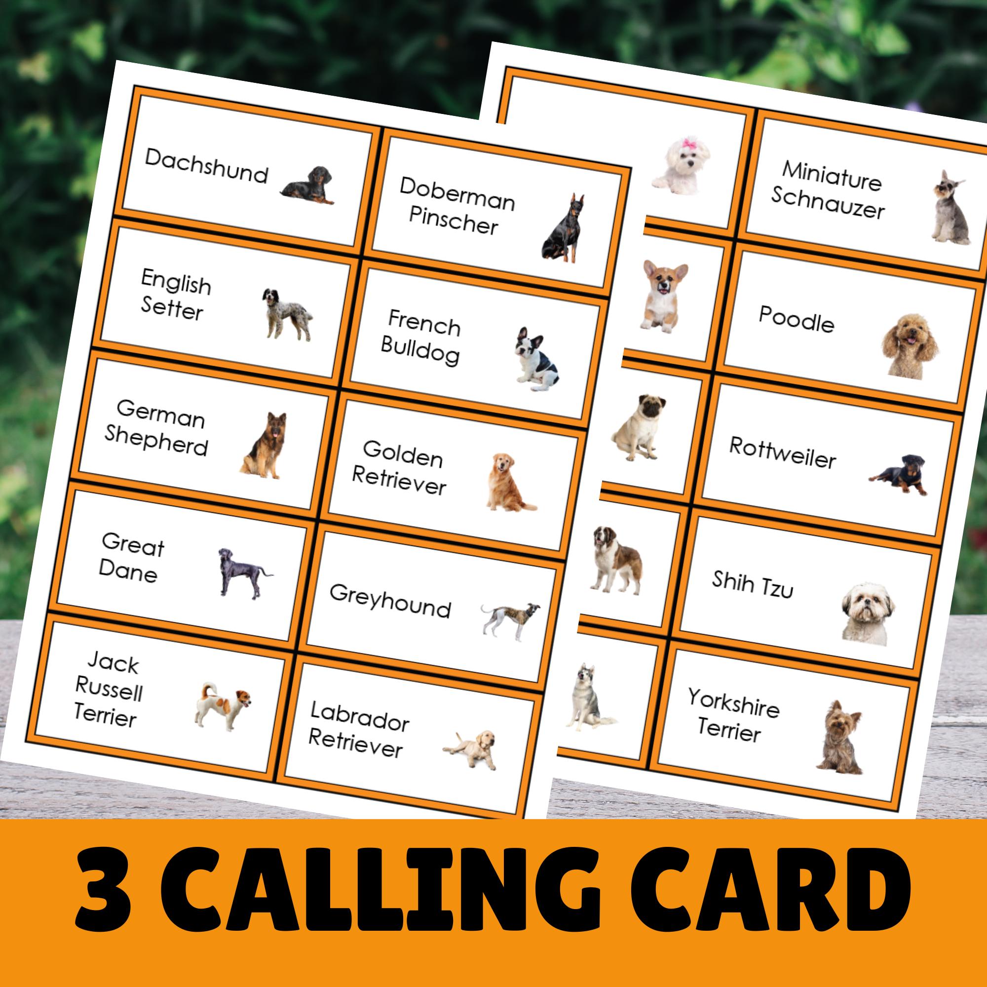 Dog Breed Bingo Cards for Kids - Puppy Themed Bingo | Dog Lover ...