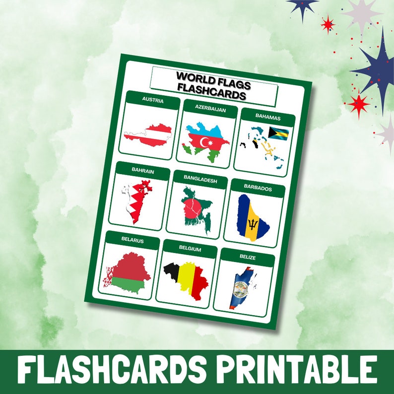 World Flags Flashcards, Flags of the World, Educational Teaching ...