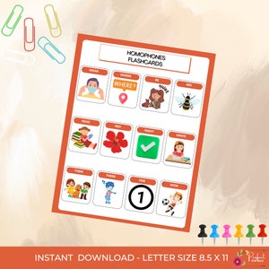 Homophones Flashcards, 60 Pairs of Homophones Memory Game Flash Cards ...