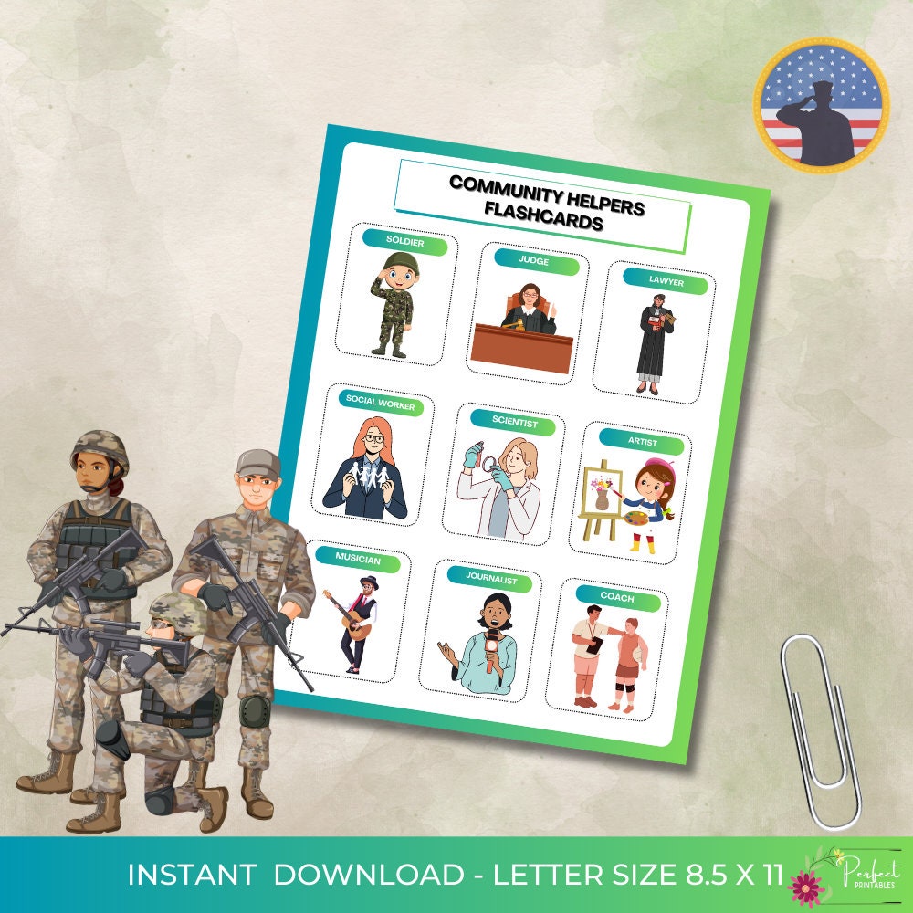Community Helpers Flash Cards, Community Helpers Worksheets for ...