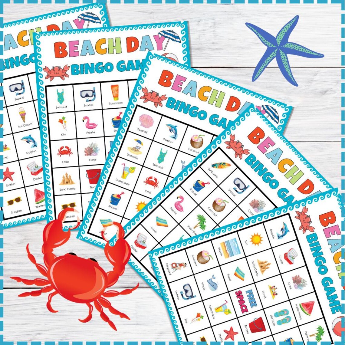 No Prep Summer Beach Day Bingo Game, End of Year Activities for Kids ...