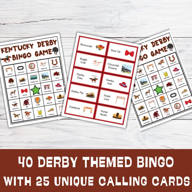 No Prep Kentucky Derby Bingo Game | A Fun Derby Party Game | Horse Race ...