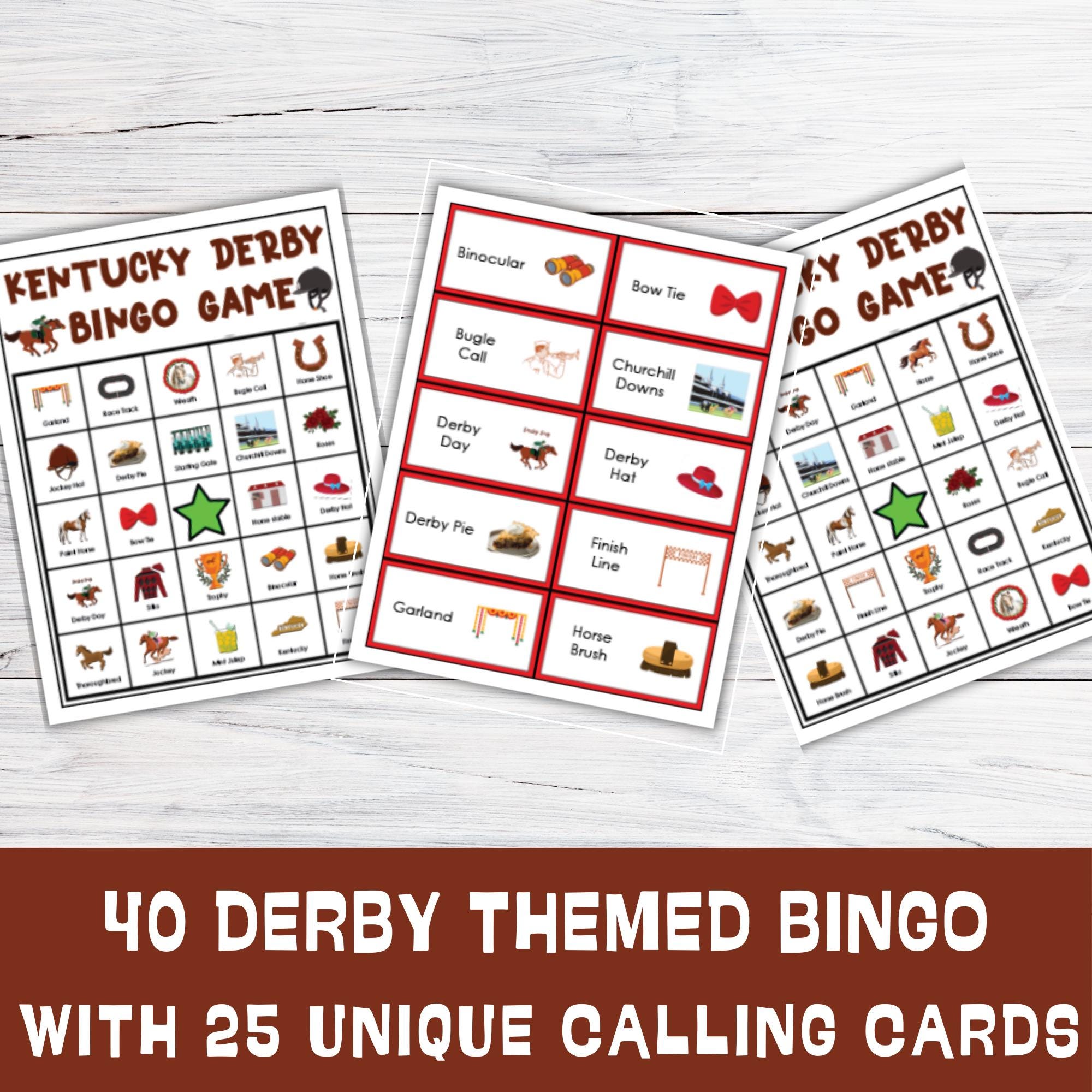 No Prep Kentucky Derby Bingo Game | A Fun Derby Party Game | Horse Race ...