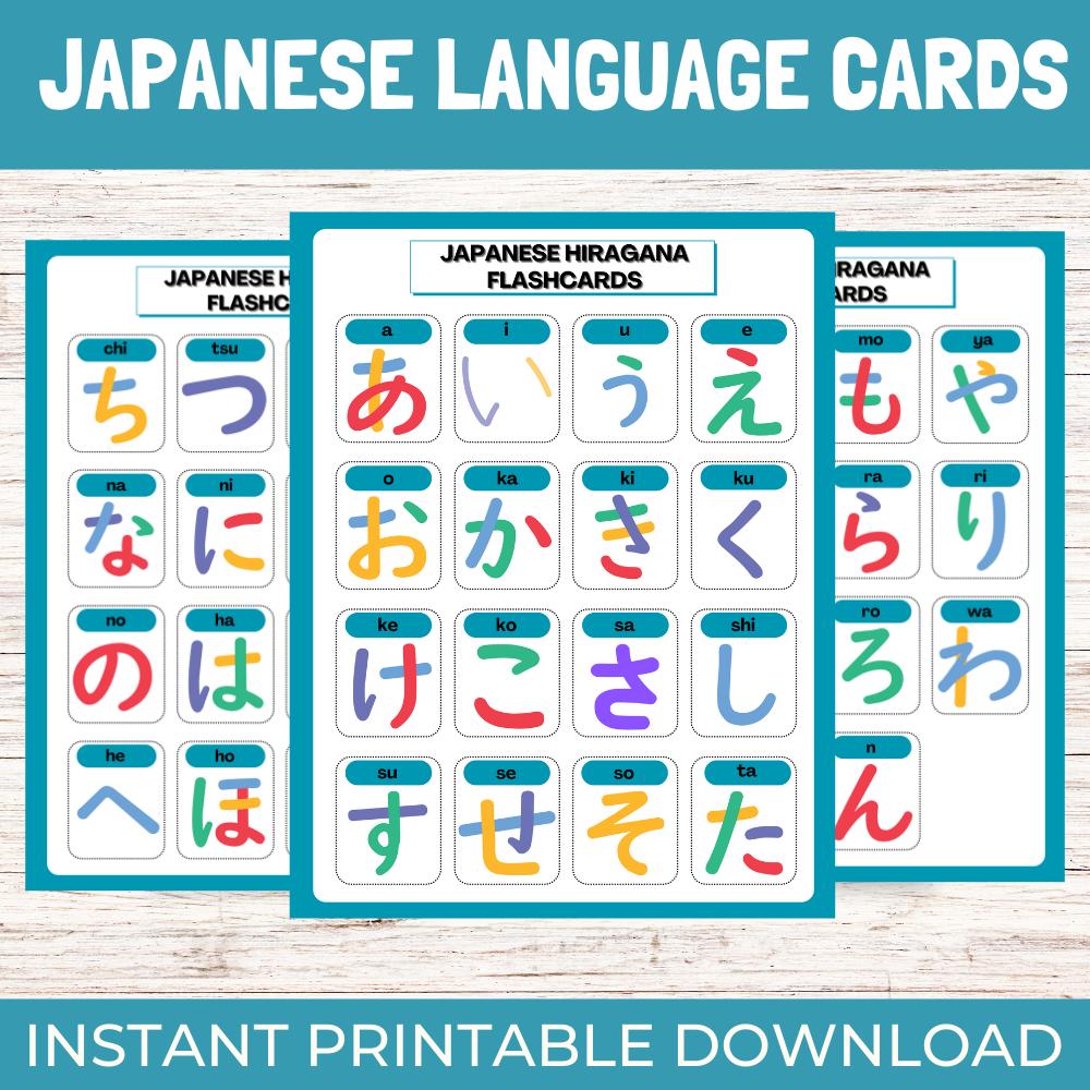 Japanese Hiragana Flashcards - Japanese Alphabet Flashcards for ...