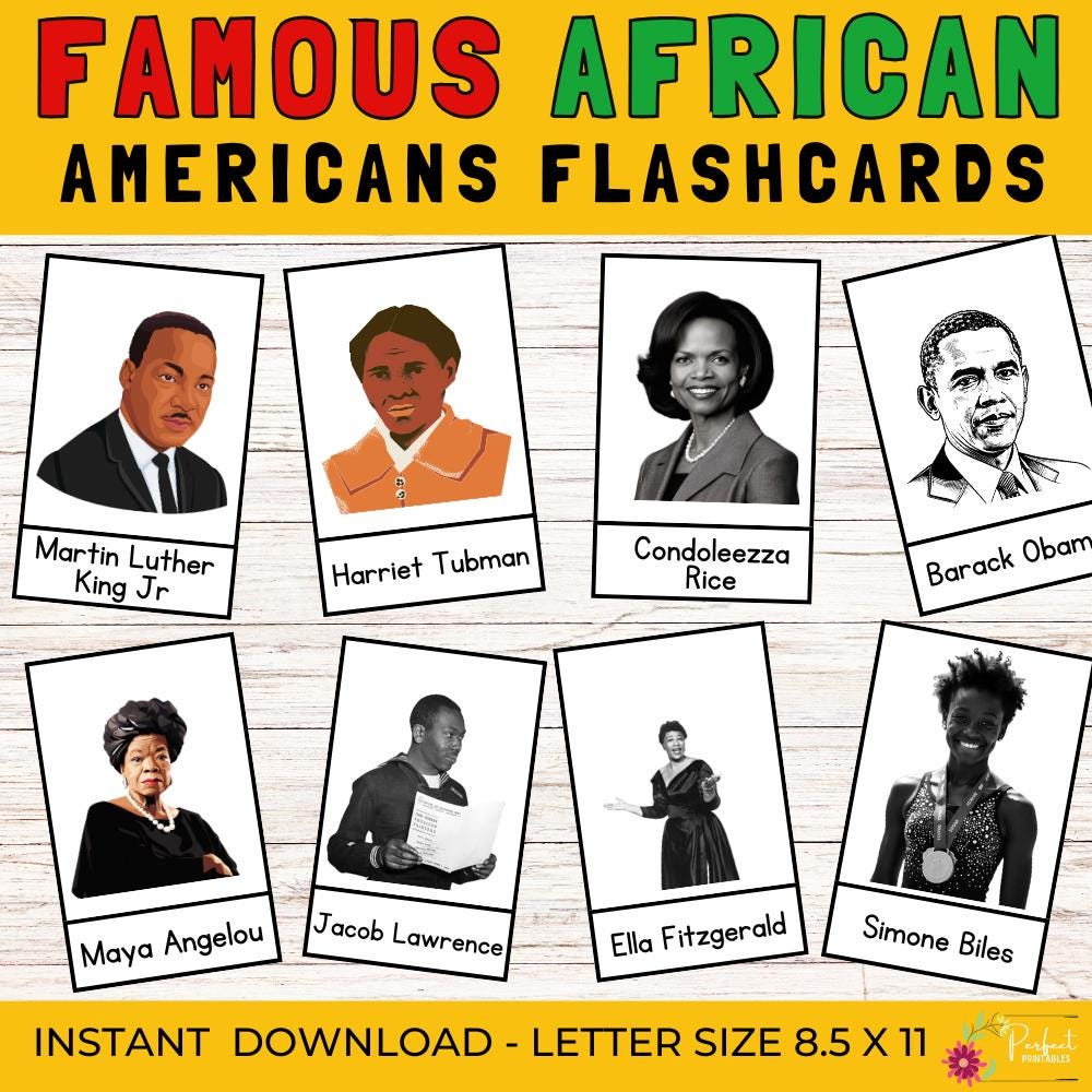 Famous African American Flashcards | Black History Month Activities ...