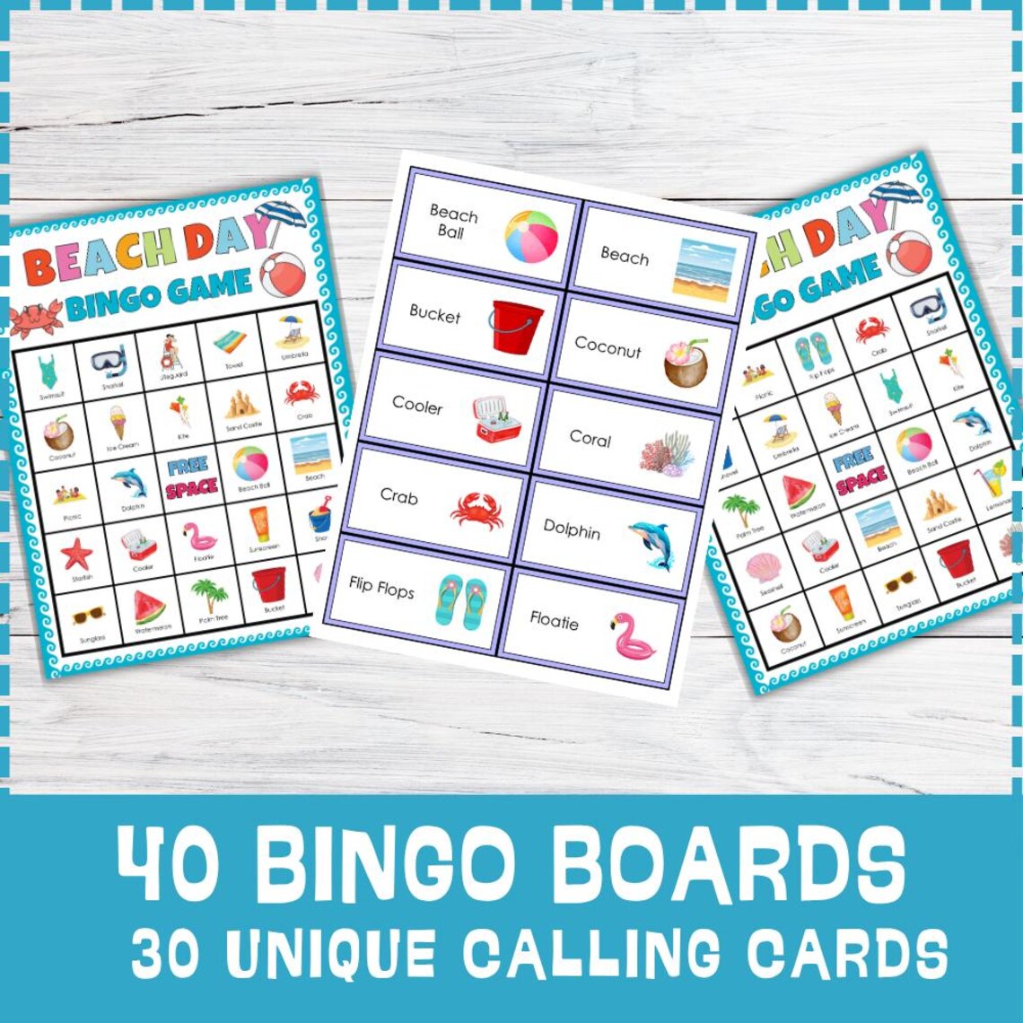 No Prep Summer Beach Day Bingo Game, End of Year Activities for Kids ...
