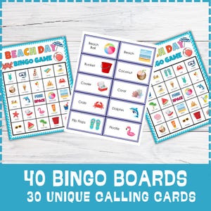 No Prep Summer Beach Day Bingo Game, End of Year Activities for Kids ...