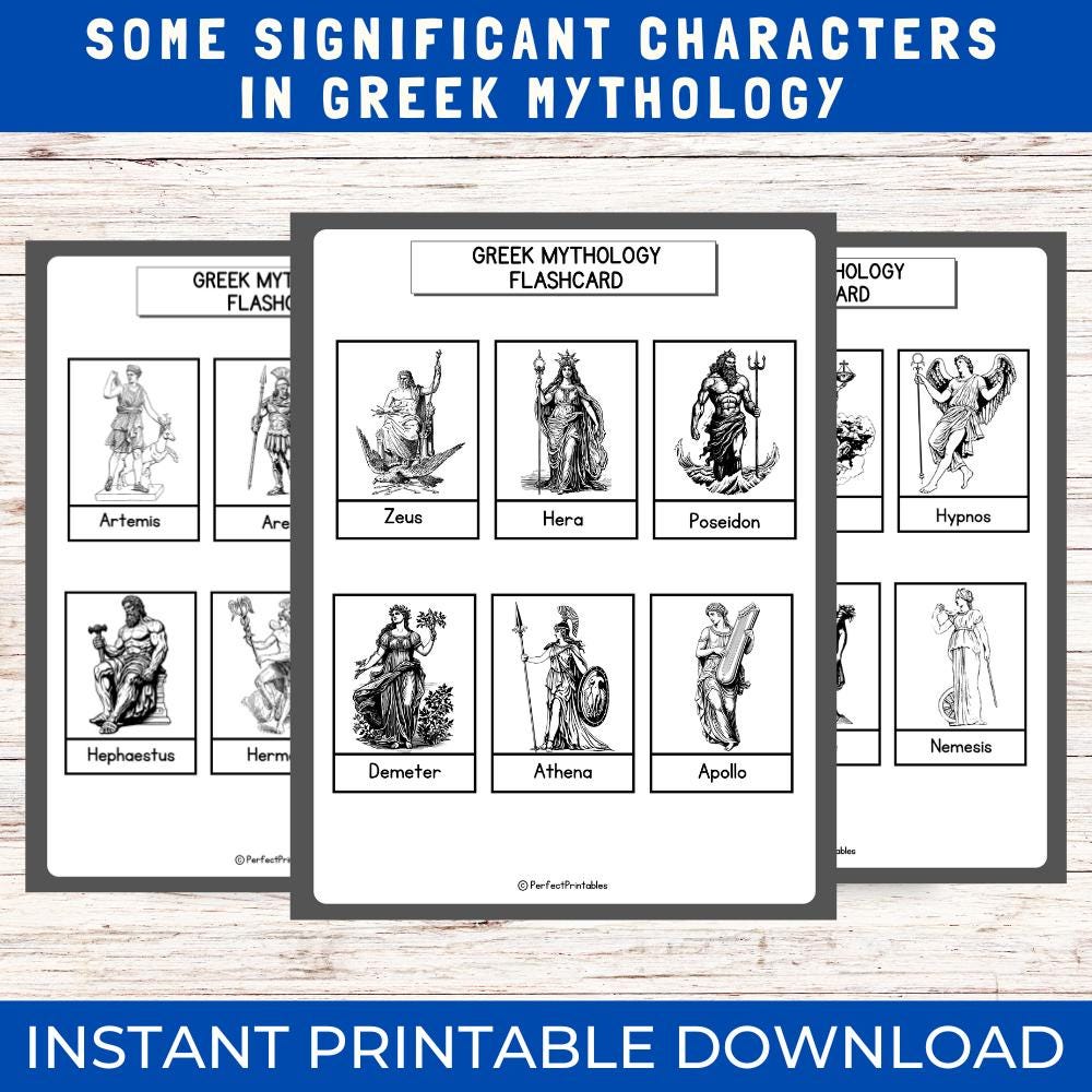Ancient Greek Mythology Flashcards - Exploring Gods, Goddesses, and ...