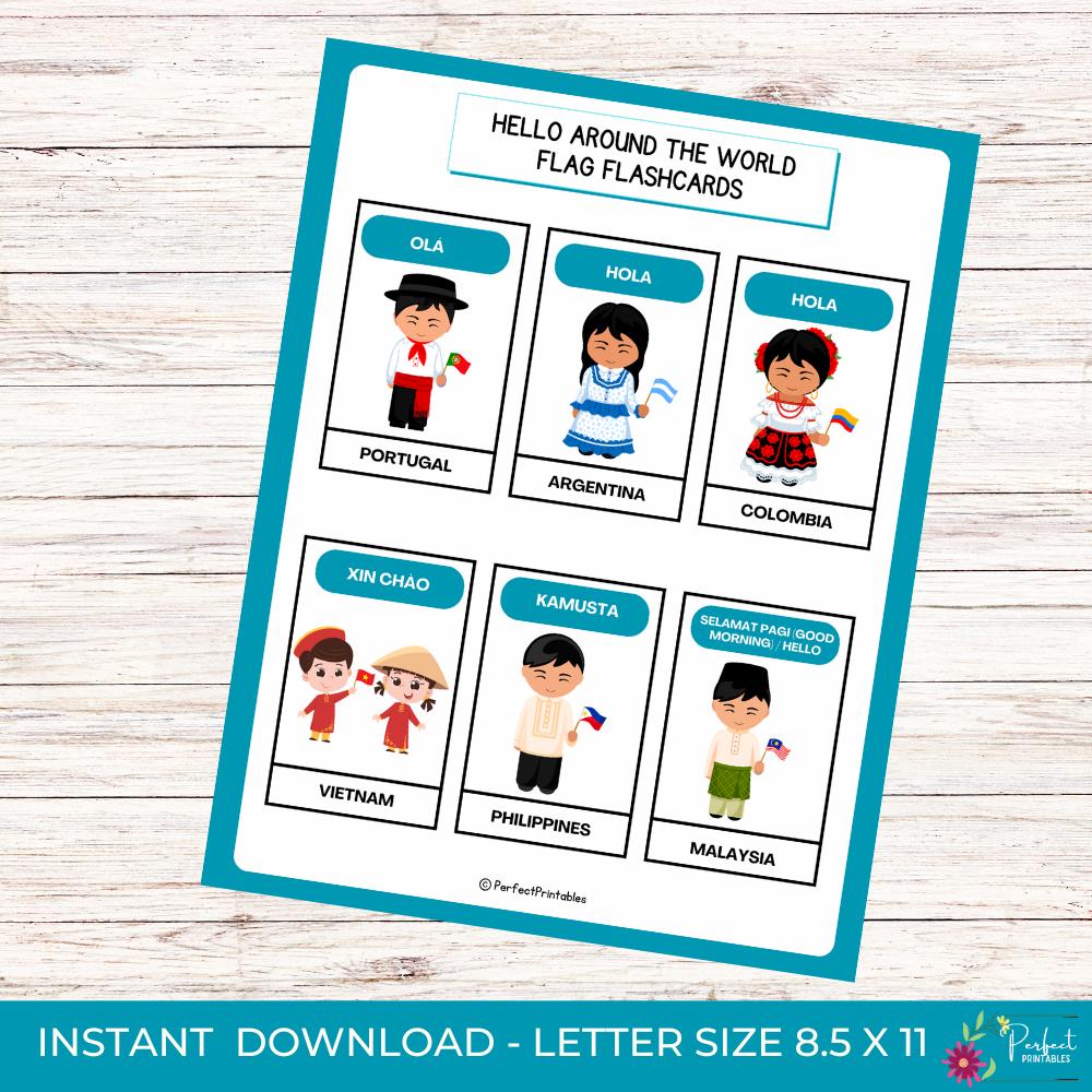 Hello Around the World Flashcards | Multicultural Language Cards ...