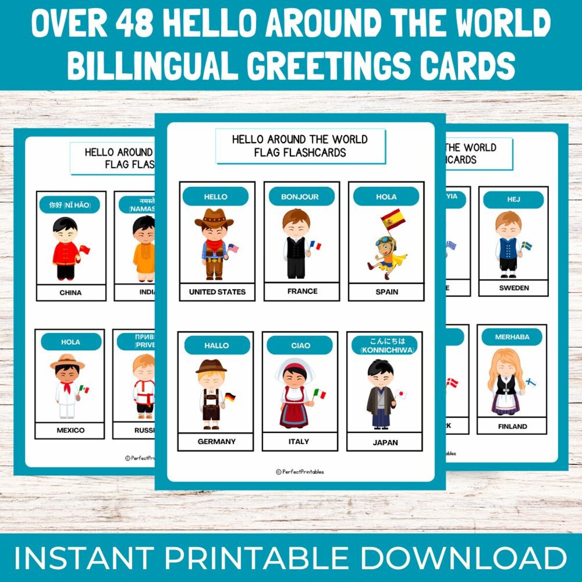 Hello Around the World Flashcards | Multicultural Language Cards ...