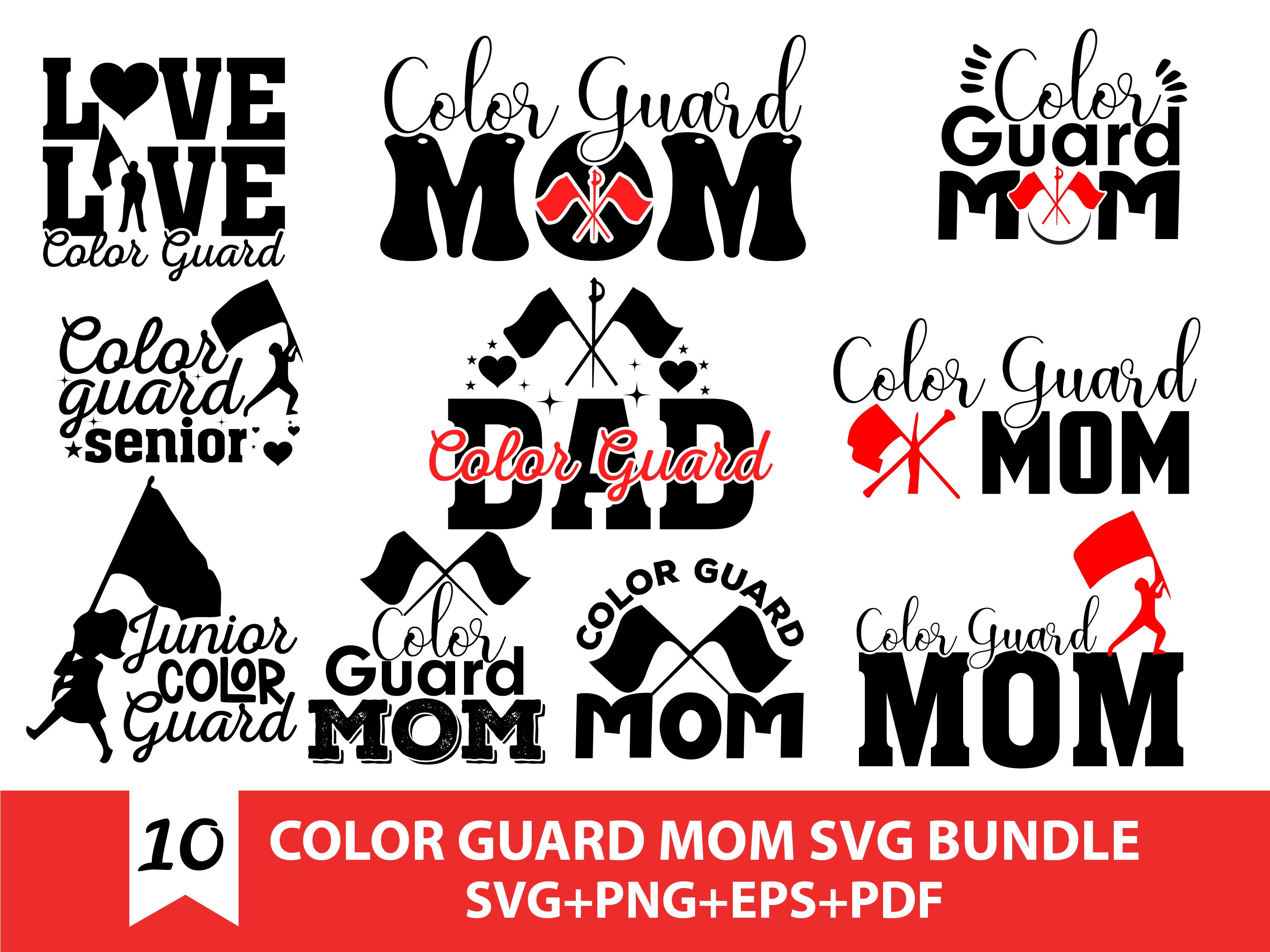 Color Guard Mom SVG Bundle, Marching Band Svg, Color Guard Family Svg ...