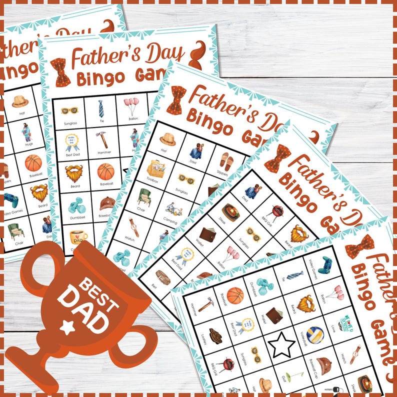 No Prep Fun Happy Father's Day Bingo Game, Fathers Day Activities for ...